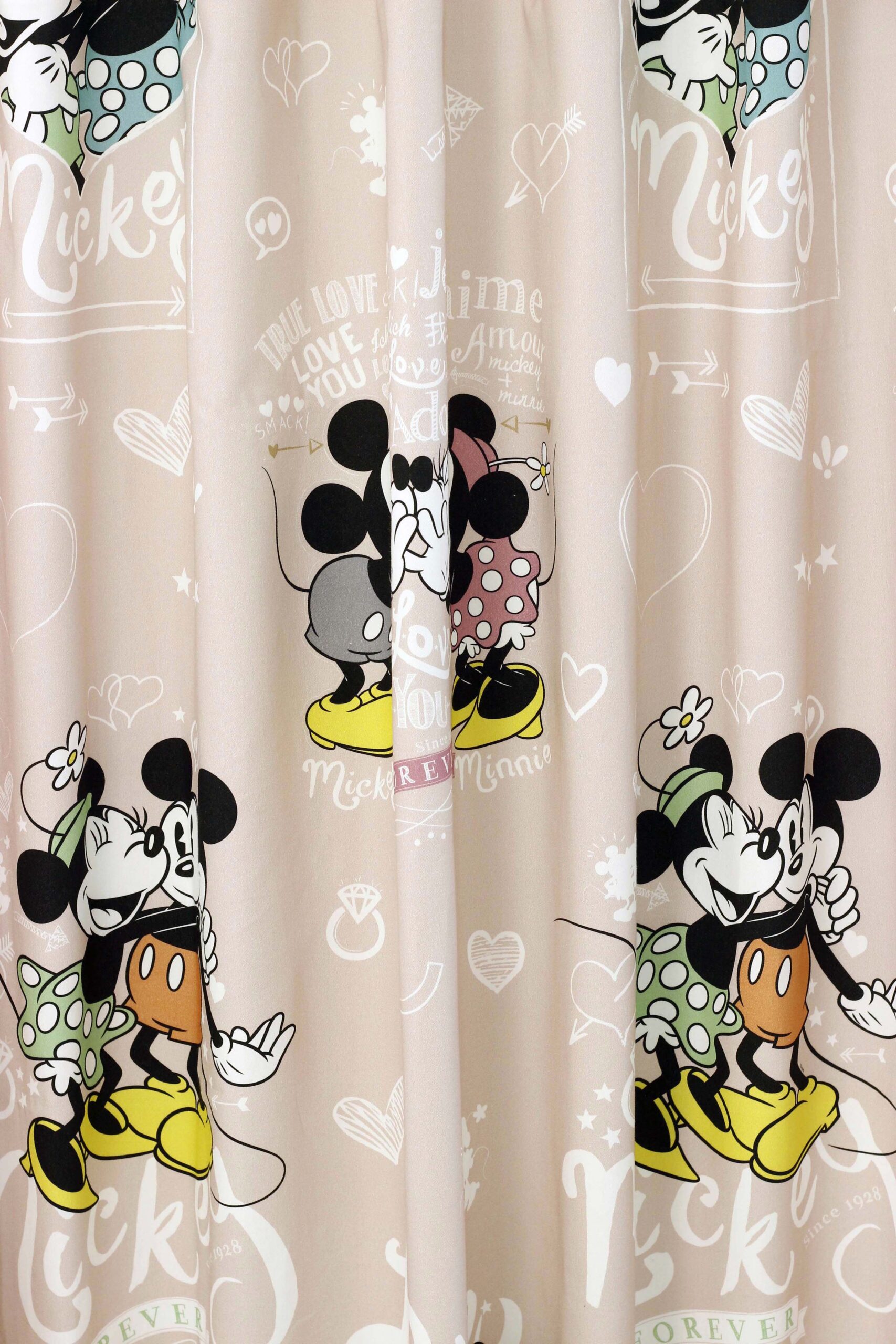 Παιδική κουρτίνα disney mickey mouse ροζ φόντο 100% βαμβακερό | Velona.gr